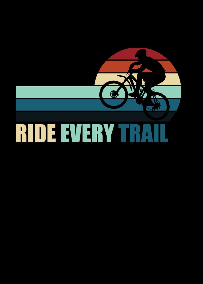 'Mountainbiker Outdoor Fun' Poster, picture, metal print, paint by ...