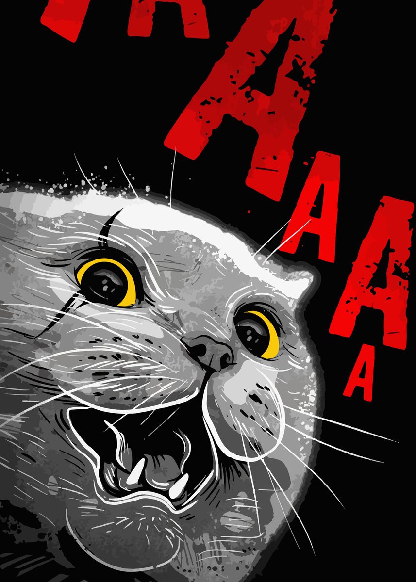 'cat ha ha ha meme' Poster, picture, metal print, paint by Samuel ...