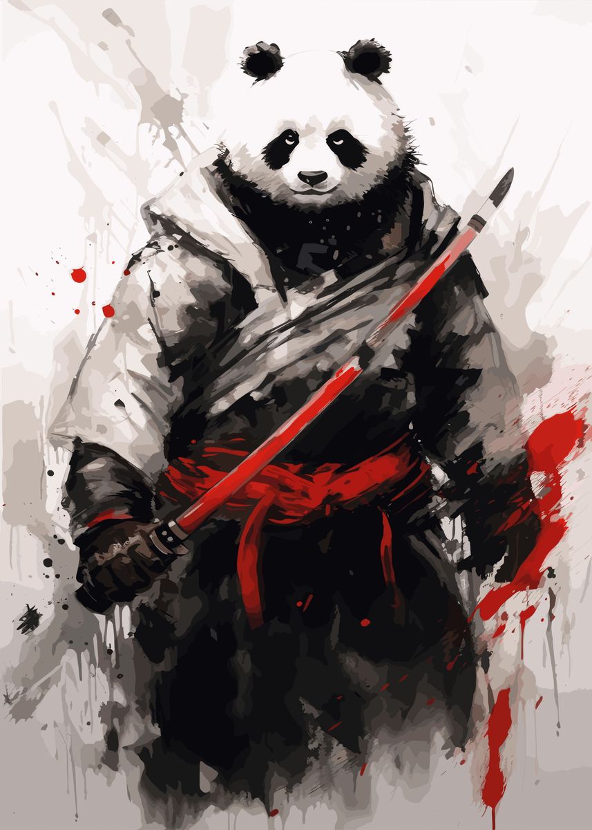 'Panda Japanese Painting' Poster, picture, metal print, paint by Mason ...