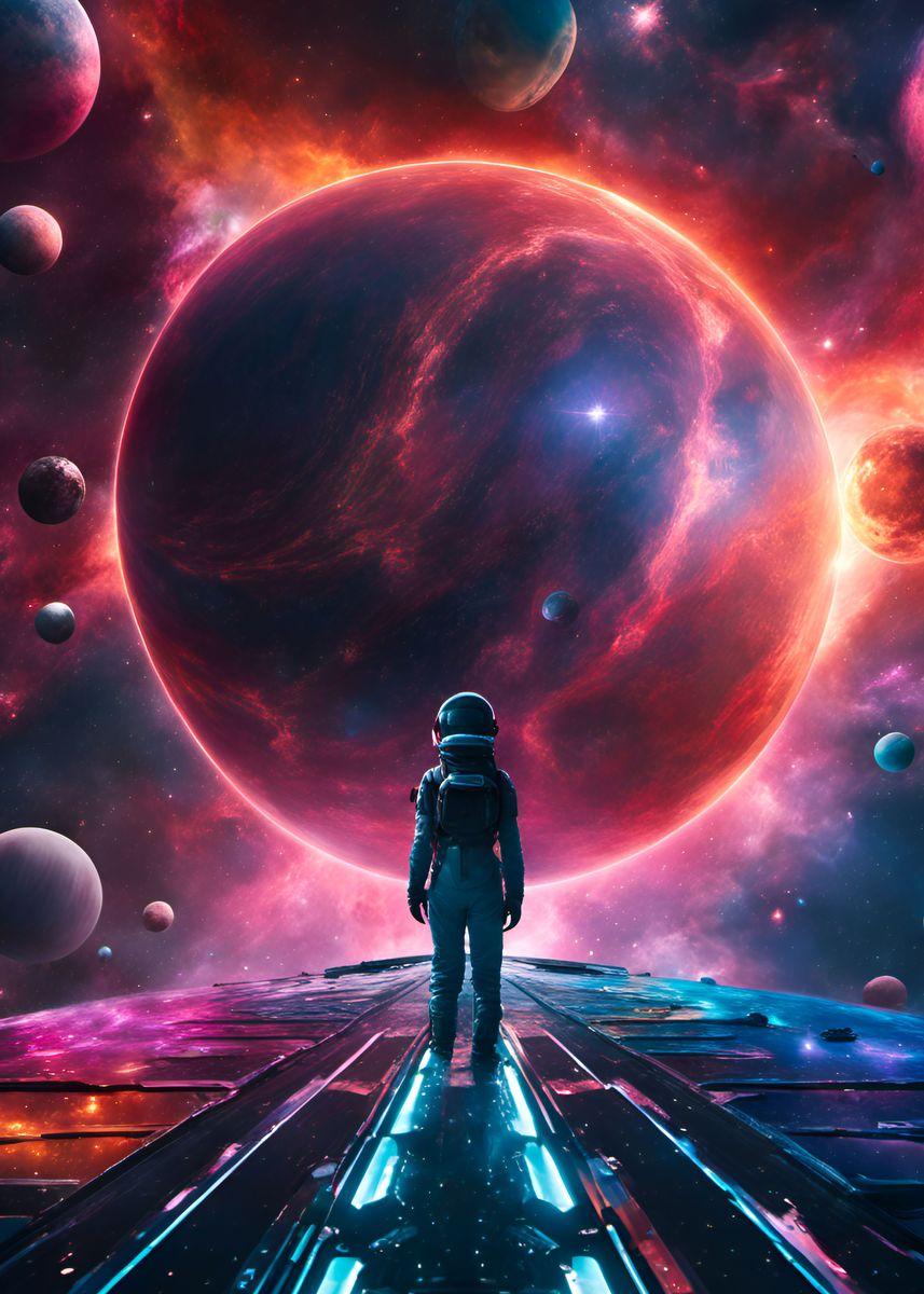 'Cosmic Symphony' Poster, picture, metal print, paint by Sparkls | Displate