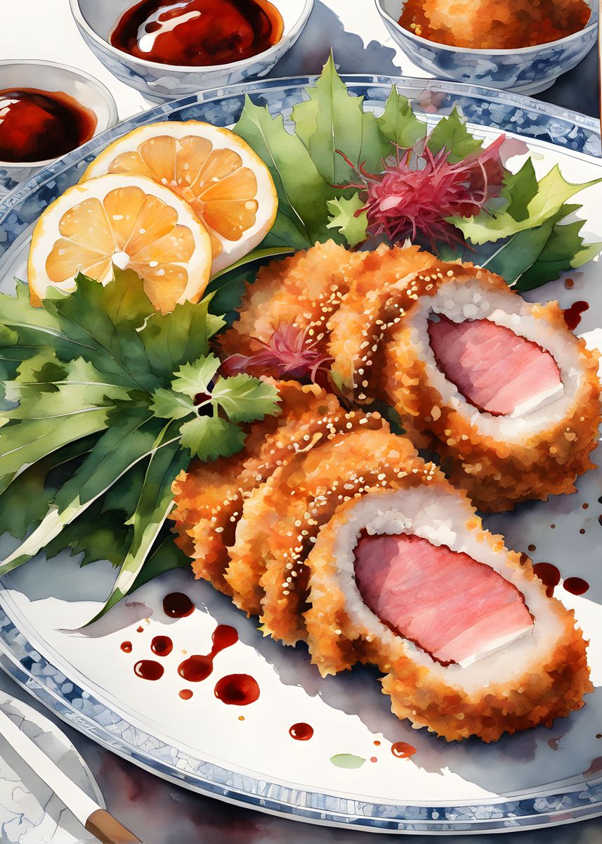 'Tonkatsu 4' Poster, picture, metal print, paint by Kimiko Studio ...