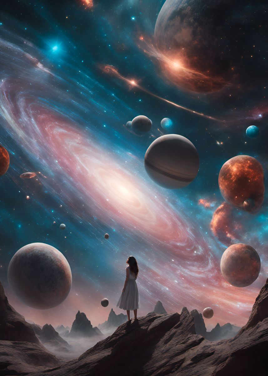 'Cosmic Ballet' Poster, picture, metal print, paint by Sparkls | Displate