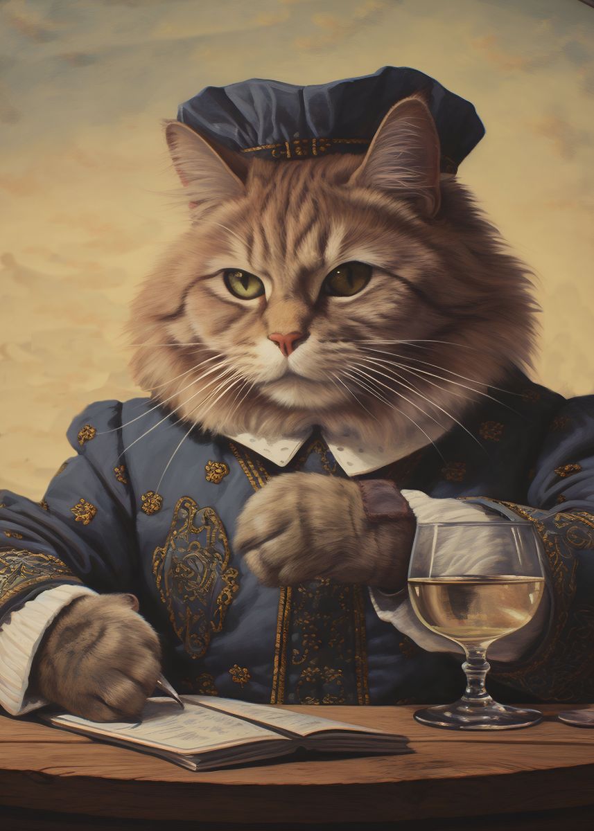'Captain Cat' Poster, picture, metal print, paint by Tom Cage | Displate