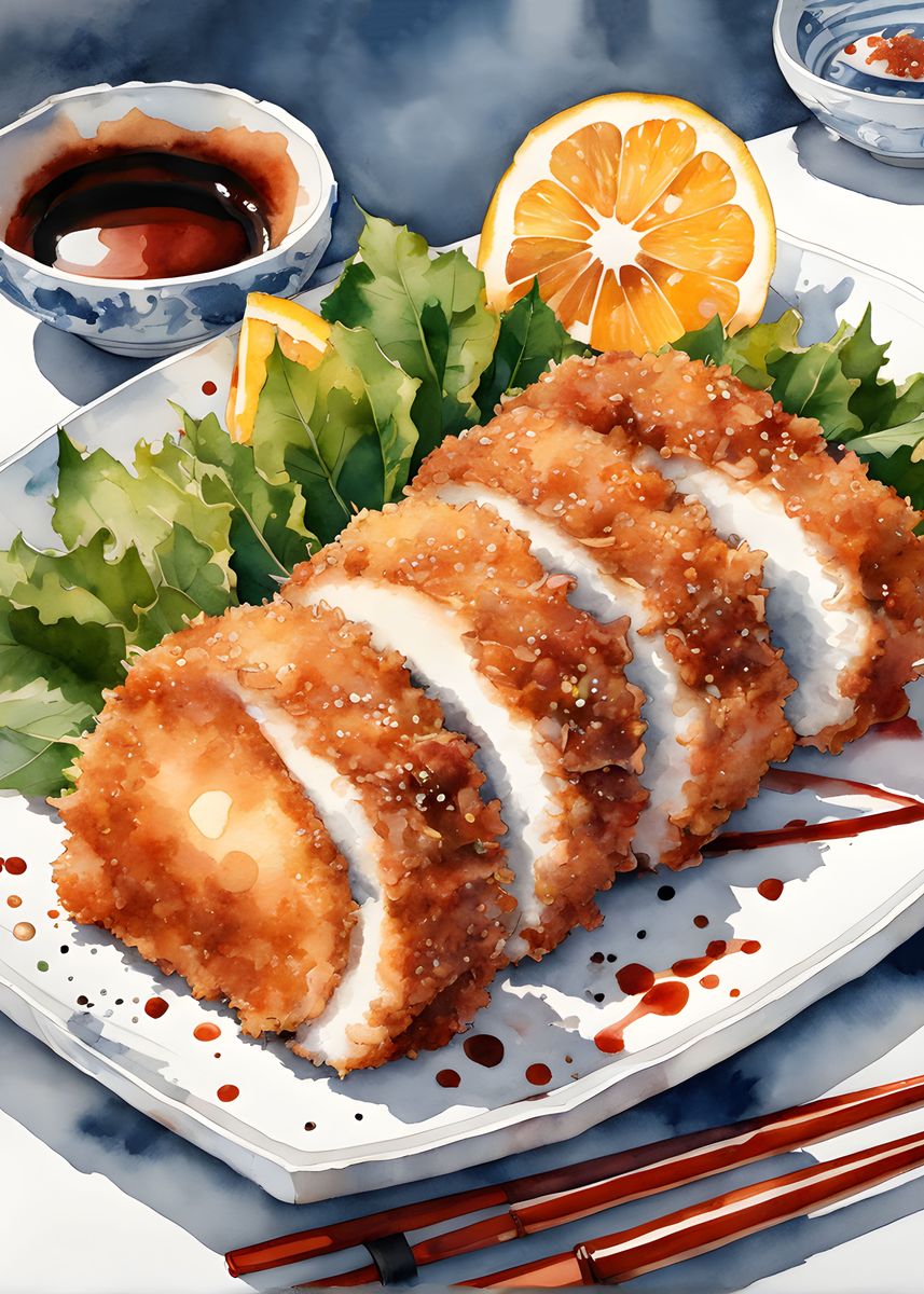 'Tonkatsu 5' Poster, picture, metal print, paint by Kimiko Studio ...