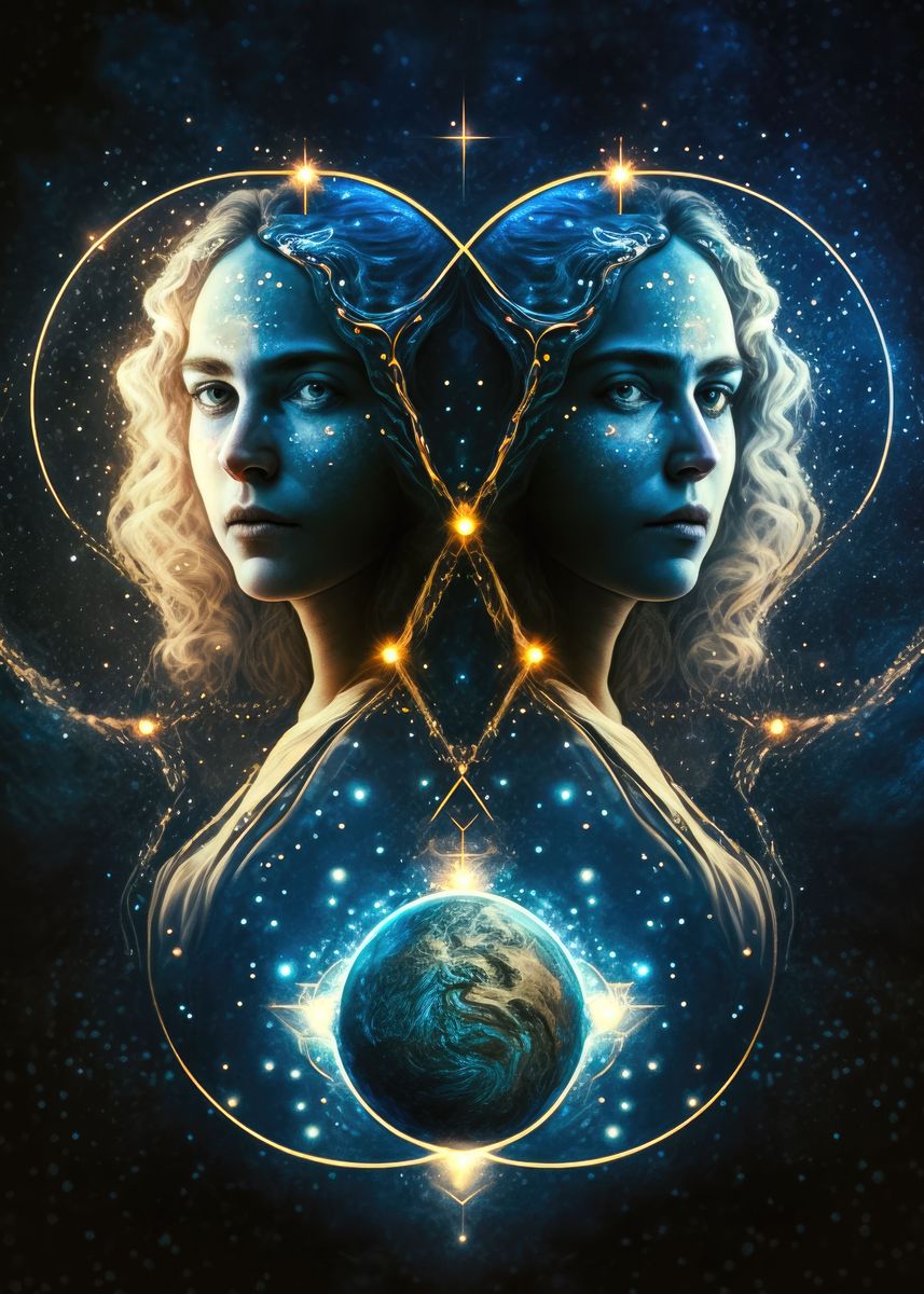 'Gemini' Poster, picture, metal print, paint by Astrodeum | Displate