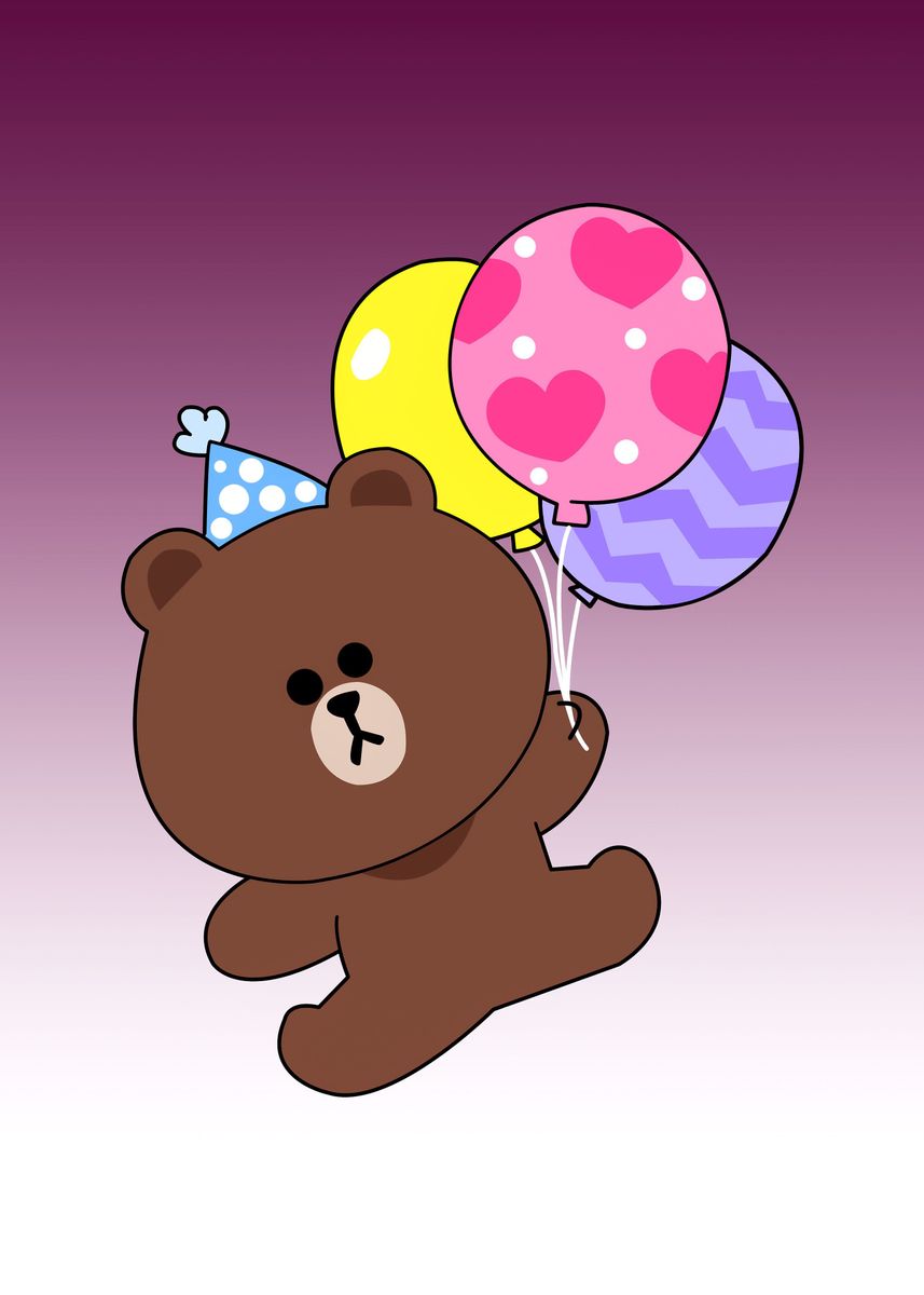 'bear brown cute animal' Poster by Martyn Mack | Displate