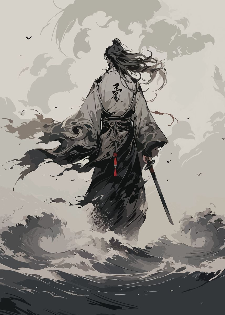 'samurai Miyamoto Musashi' Poster, picture, metal print, paint by ...
