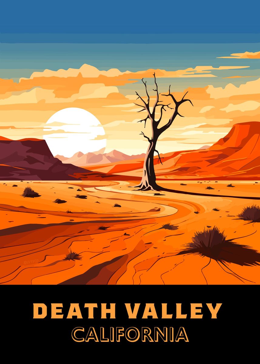 'California Desert Scene' Poster, picture, metal print, paint by LVTFCO | Displate