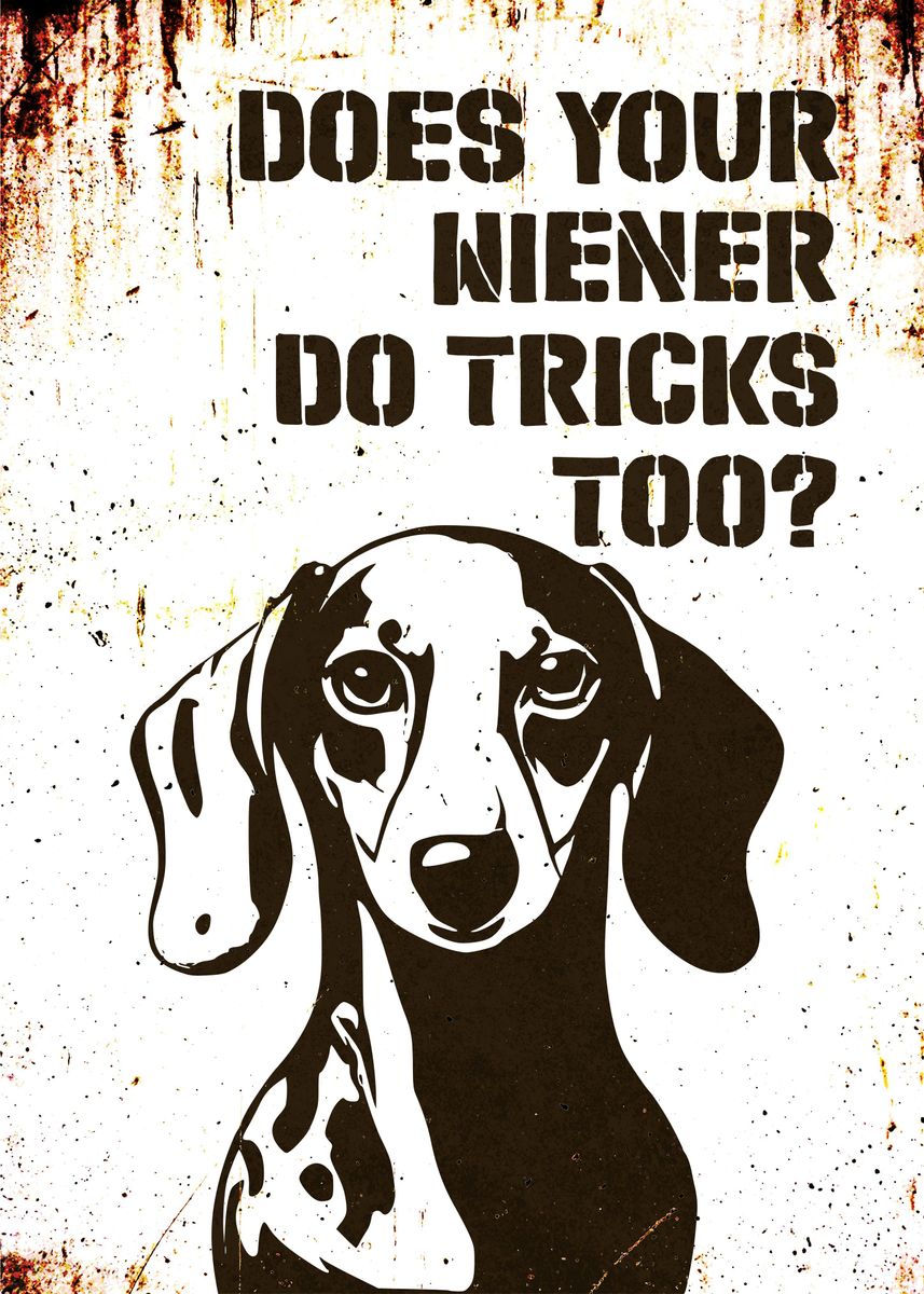'Funny Wiener Dog Tricks' Poster, picture, metal print, paint by Jovana ...