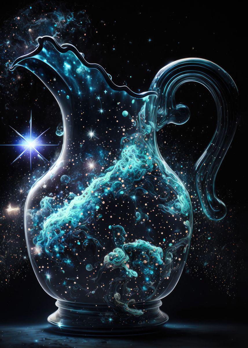 'Aquarius' Poster, picture, metal print, paint by Astrodeum | Displate