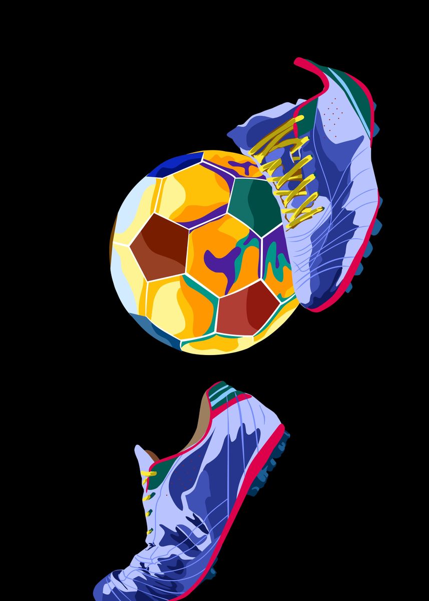 'Football in pop art' Poster, picture, metal print, paint by Ihsa ...