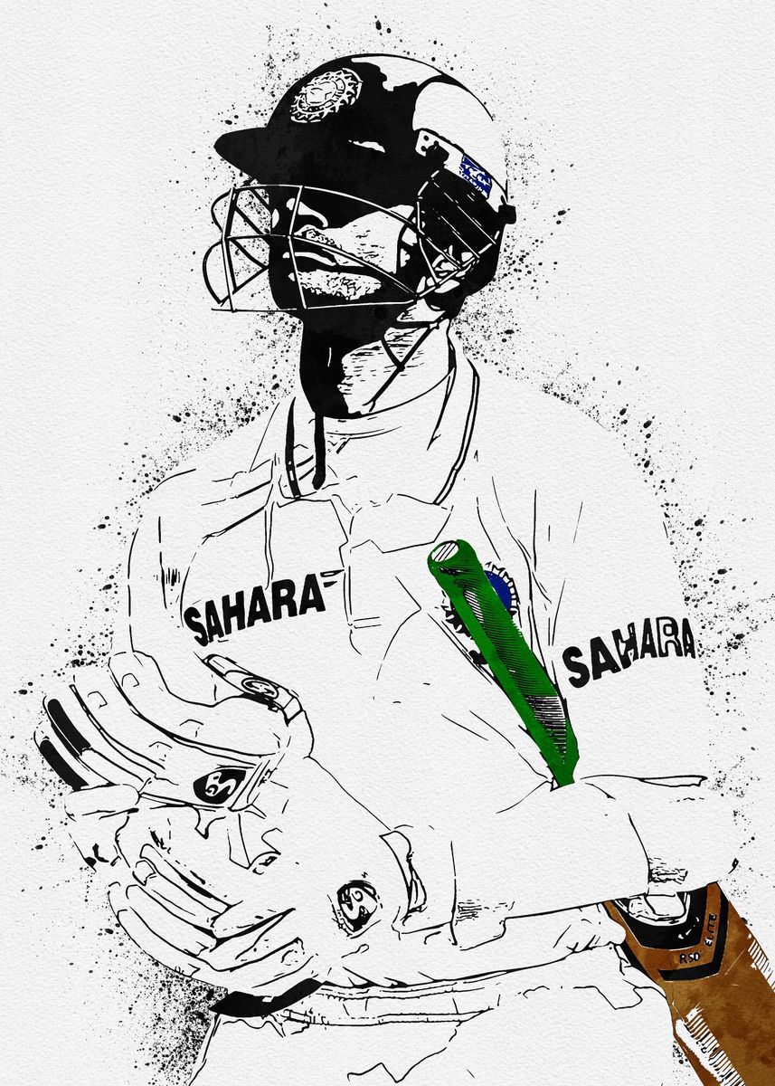 'Rahul Dravid' Poster, picture, metal print, paint by Paul C. Lane ...