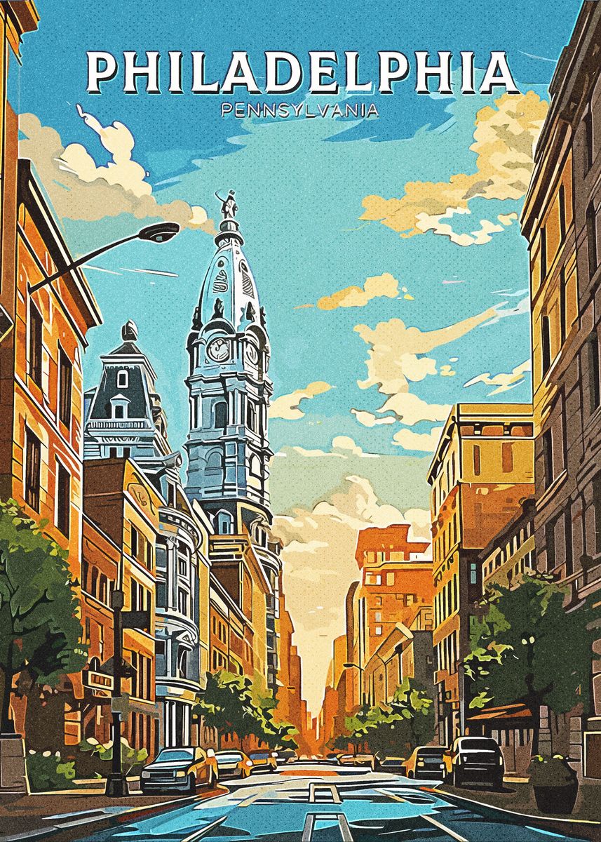 'Philadelphia Pennsylvania ' Poster, picture, metal print, paint by Le ...