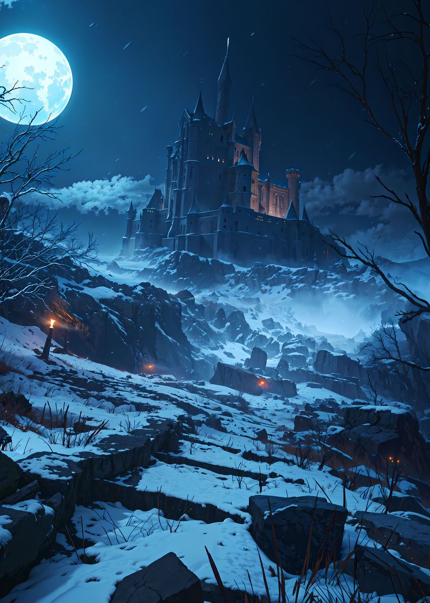 'Frozen Keep' Poster, picture, metal print, paint by SideygitArt | Displate