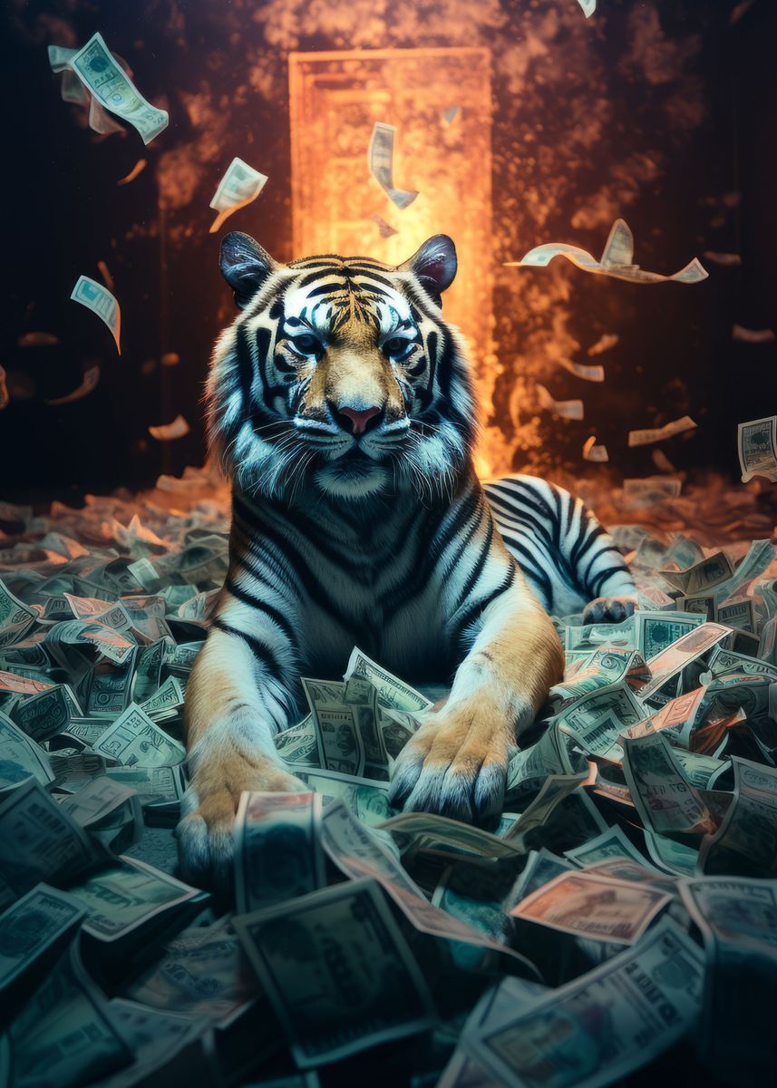'Super Rich Bengal Tiger' Poster, picture, metal print, paint by ...