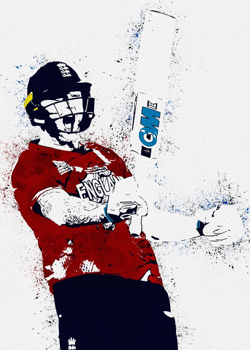 'Ben Stokes' Poster, picture, metal print, paint by Paul C. Lane | Displate