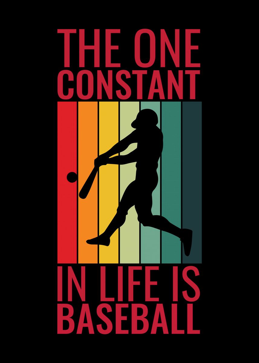 'Baseball sport Quote' Poster, picture, metal print, paint by Benjamin ...