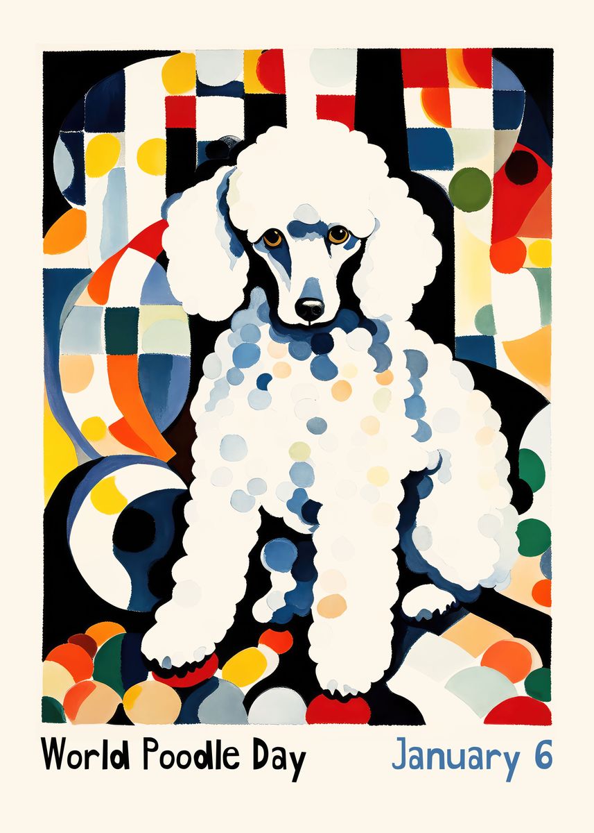'WORLD POODLE DAY POSTER' Poster, picture, metal print, paint by ...