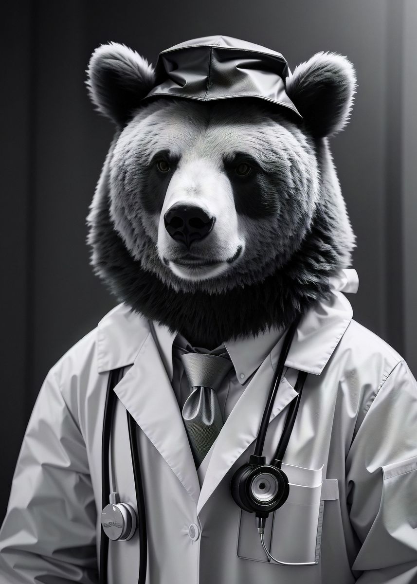 'Doctor Bear' Poster, picture, metal print, paint by Ayen Khusna Art ...