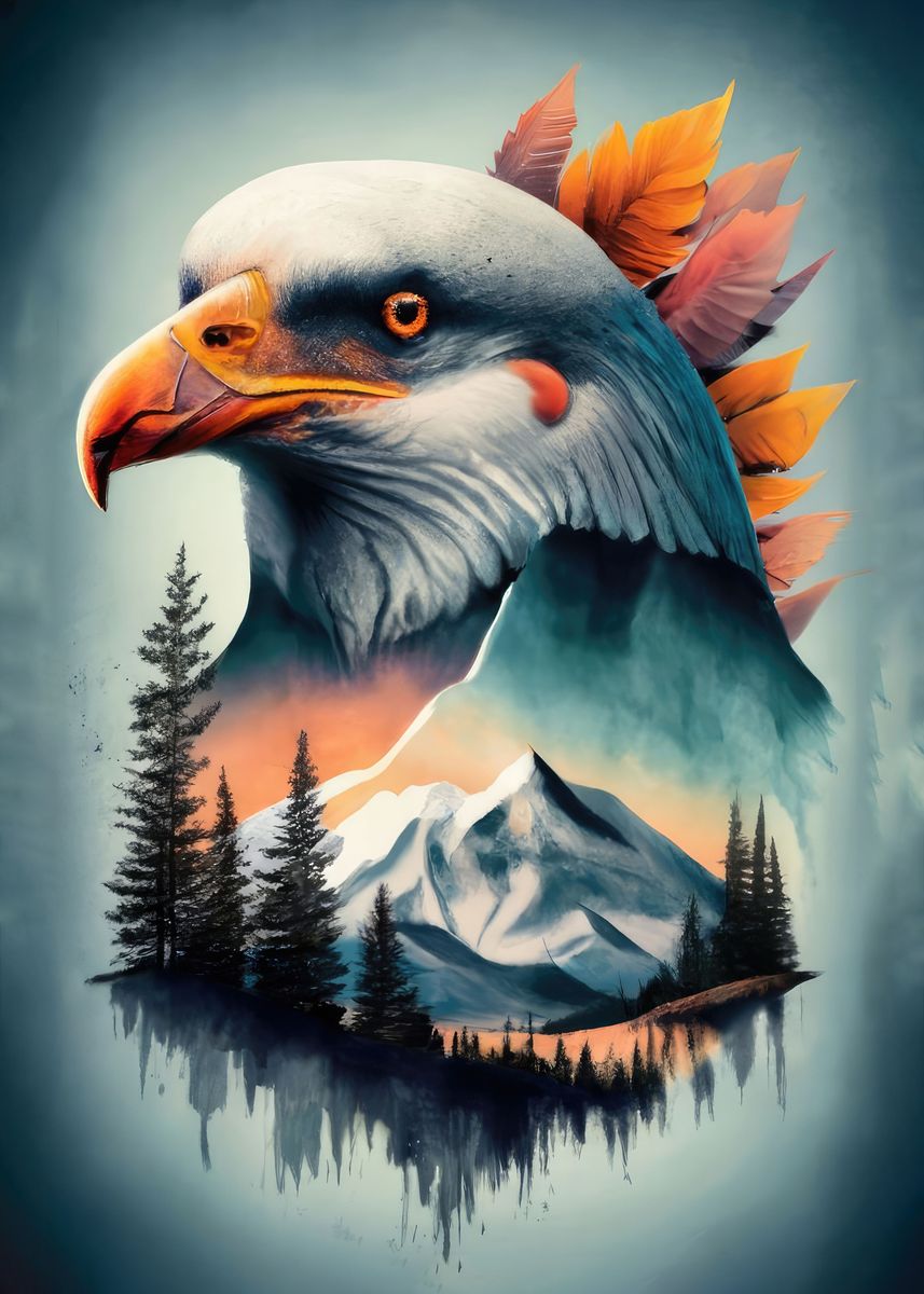 'Hawk Art' Poster, picture, metal print, paint by Lucas ART | Displate