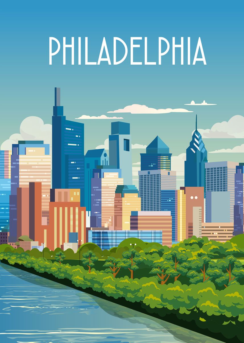 'Philadelphia' Poster, picture, metal print, paint by Caravan Studio ...