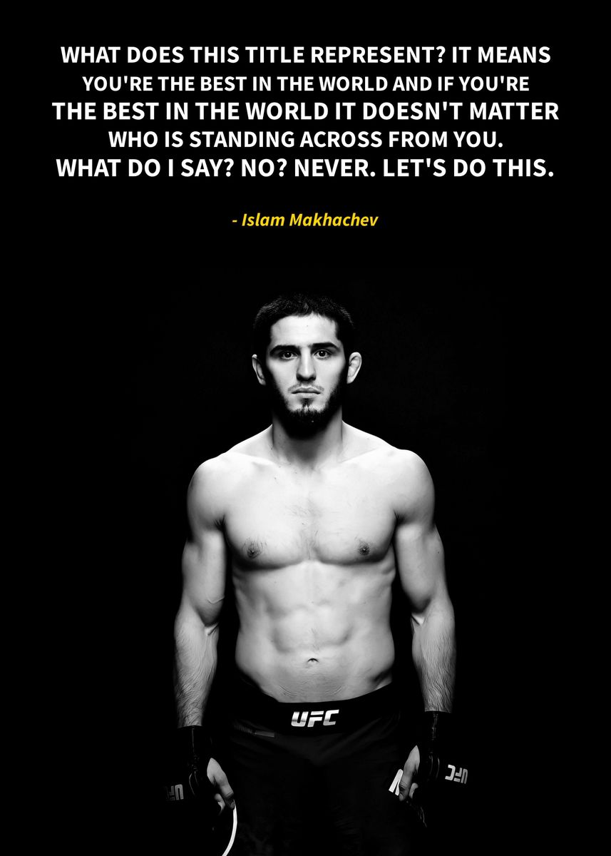 'Islam Makhachev quotes ' Poster, picture, metal print, paint by iwak ...