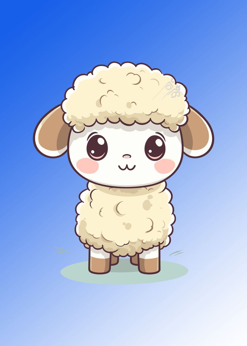 'cute sheep ' Poster, picture, metal print, paint by Etta Villanueva ...