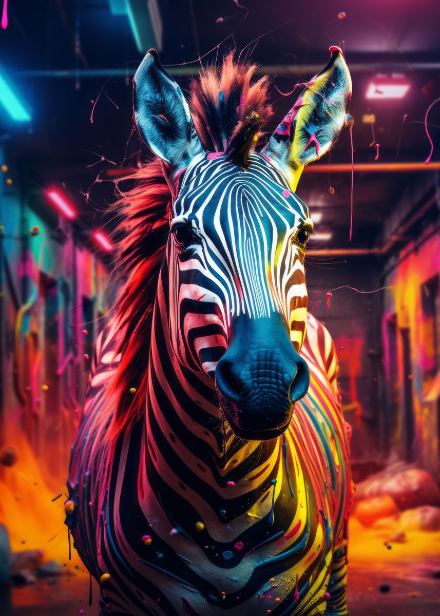 'Urban Zebra Graffiti Art' Poster, picture, metal print, paint by Zenja ...