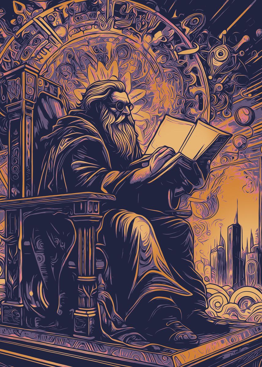 'God' Poster, picture, metal print, paint by Kamelyon | Displate