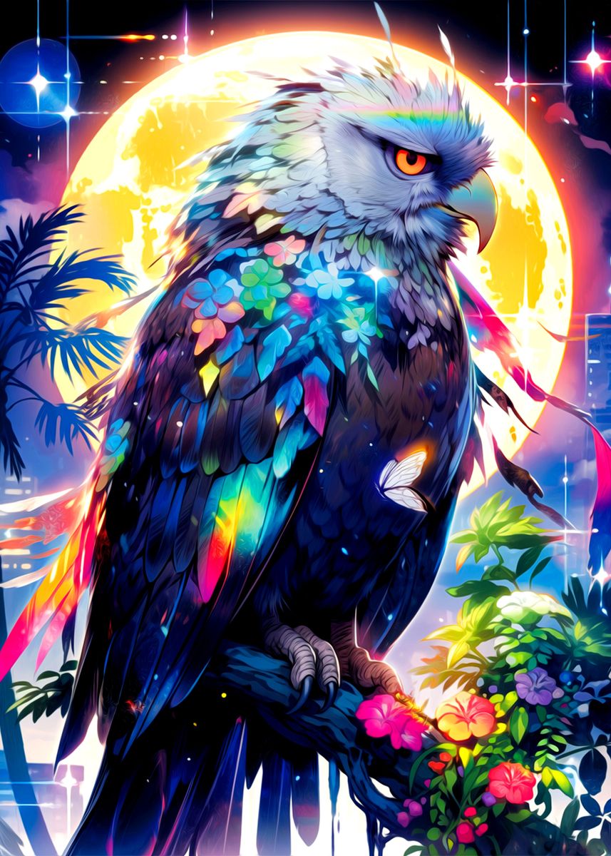 'Colorful Parrot' Poster, picture, metal print, paint by Halen Raine ...