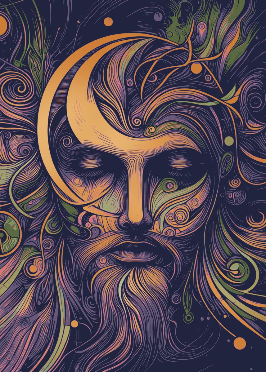 'God' Poster, picture, metal print, paint by Kamelyon | Displate