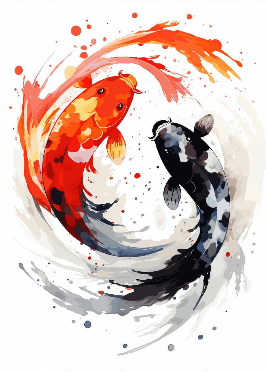 'Fish Splash Painting' Poster, picture, metal print, paint by Mason ...