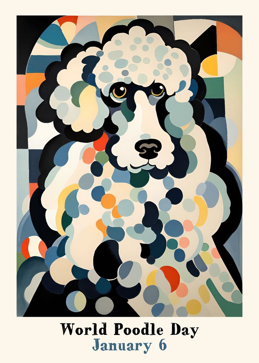 'JANUARY 6 POODLE DAY' Poster, picture, metal print, paint by ...