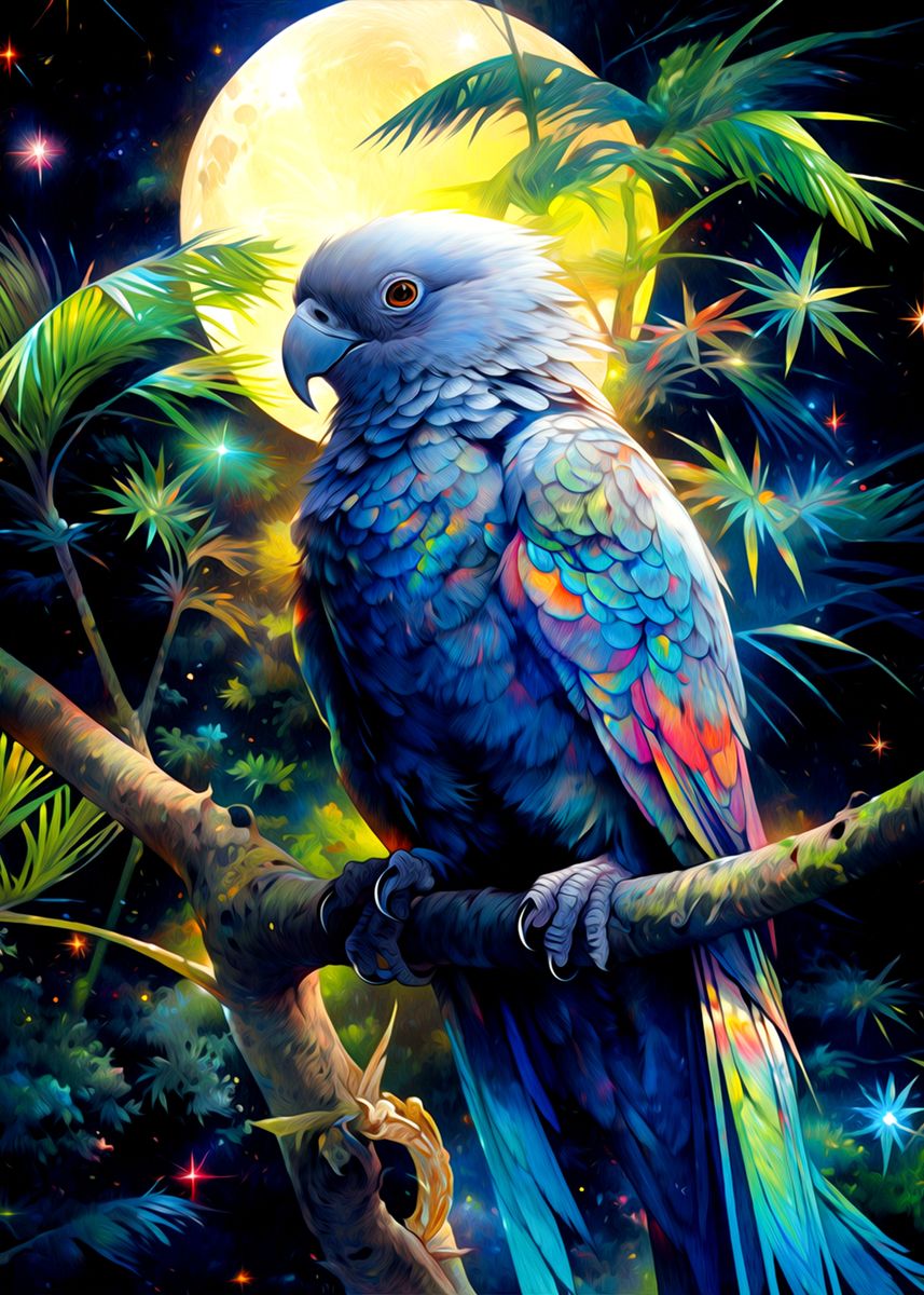 'Colorful Parrot' Poster, picture, metal print, paint by Halen Raine ...