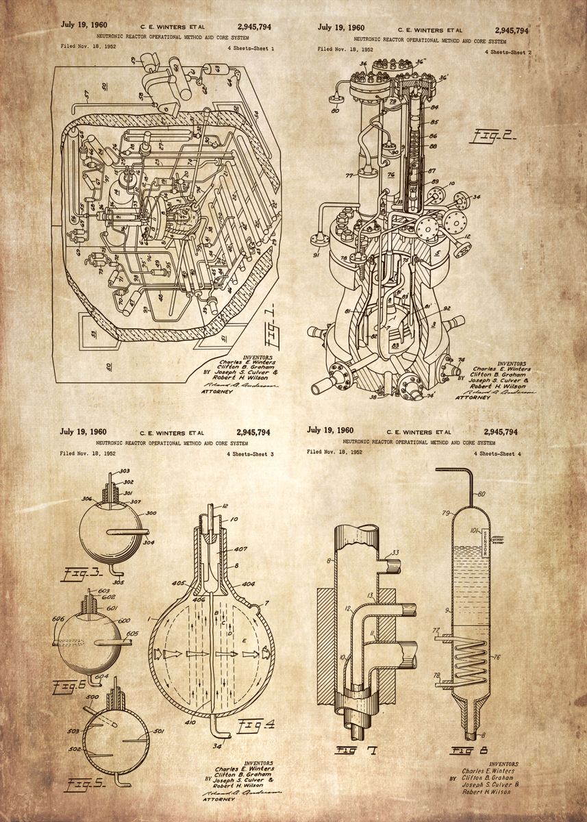 'Patent nuclear reactor' Poster, picture, metal print, paint by Van ...