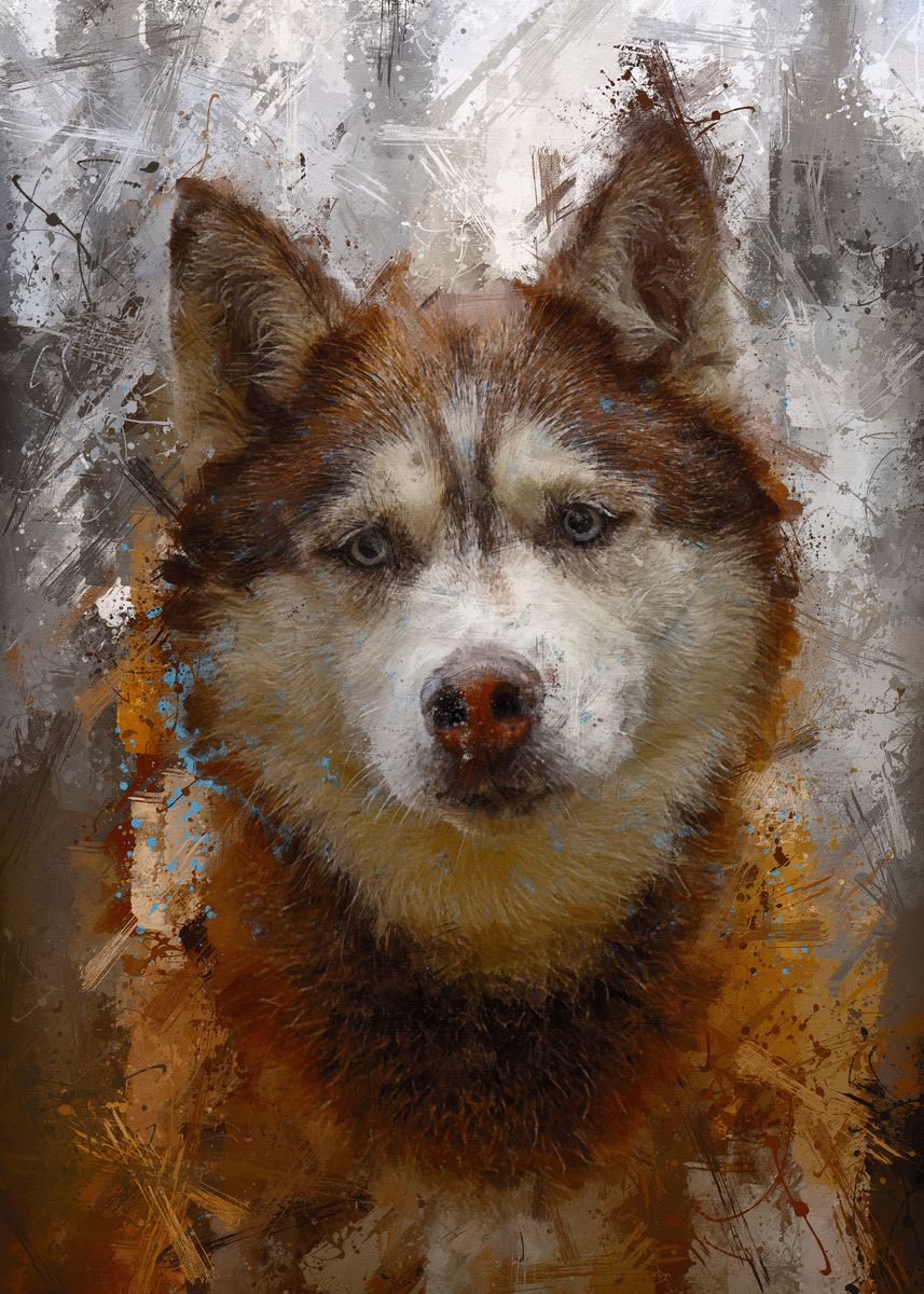 'Siberian Husky Painting' Poster, picture, metal print, paint by ...