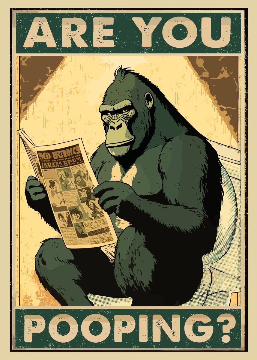 'Funny Bathroom' Poster, picture, metal print, paint by Long Dragon ...