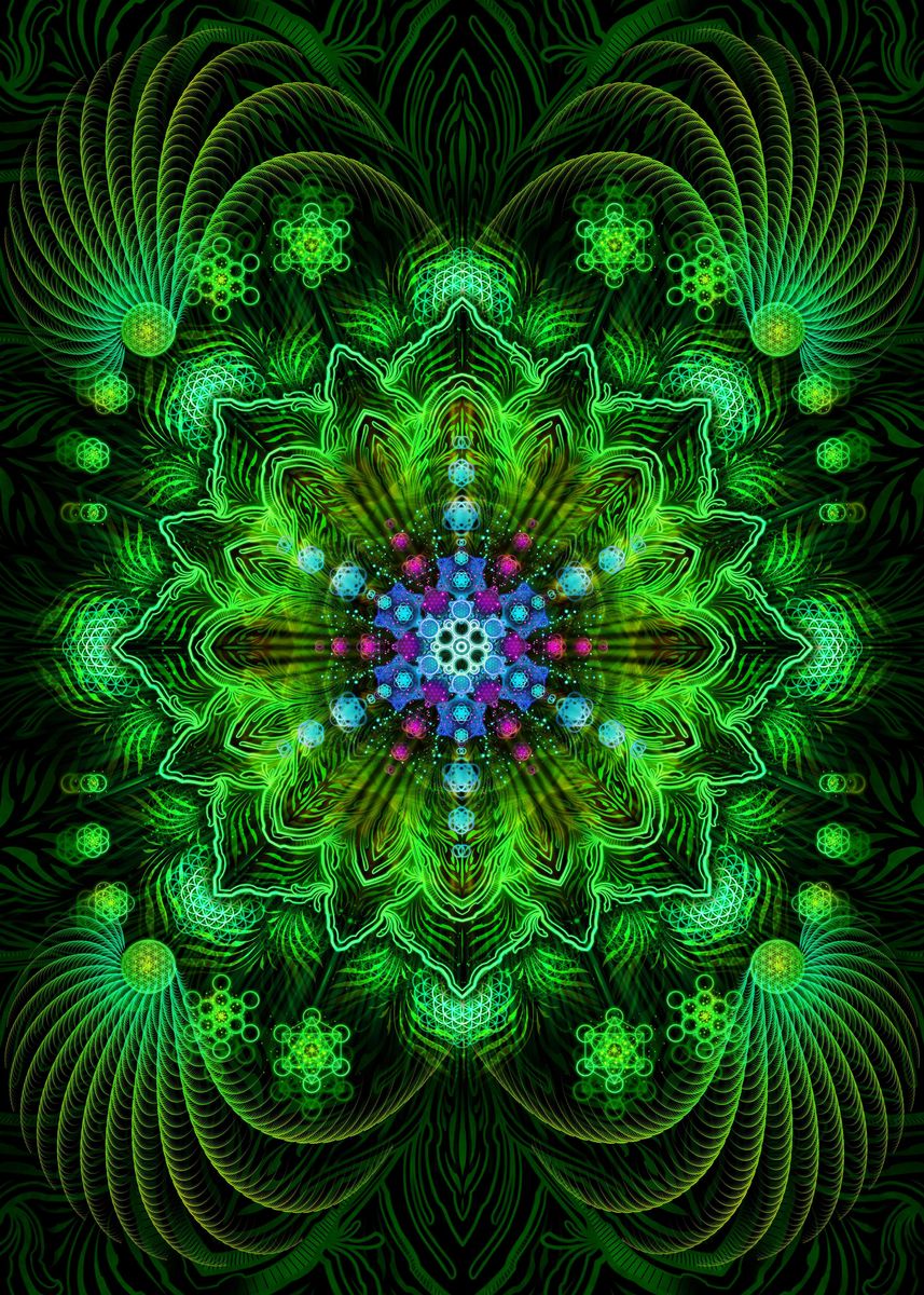 'METAPHYSICAL JUNGLE' Poster, picture, metal print, paint by Yantrart ...