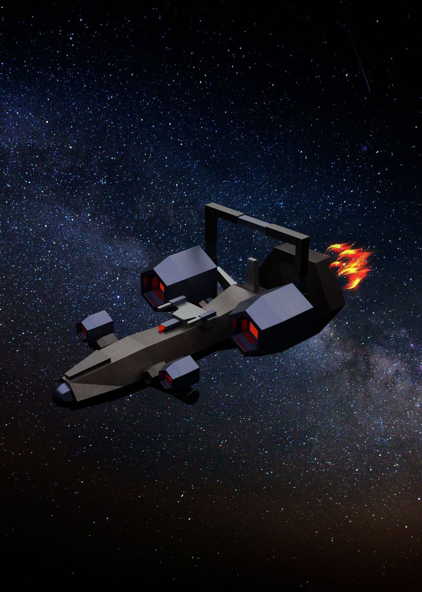 'Classic Spaceship Poster' Poster, picture, metal print, paint by ...