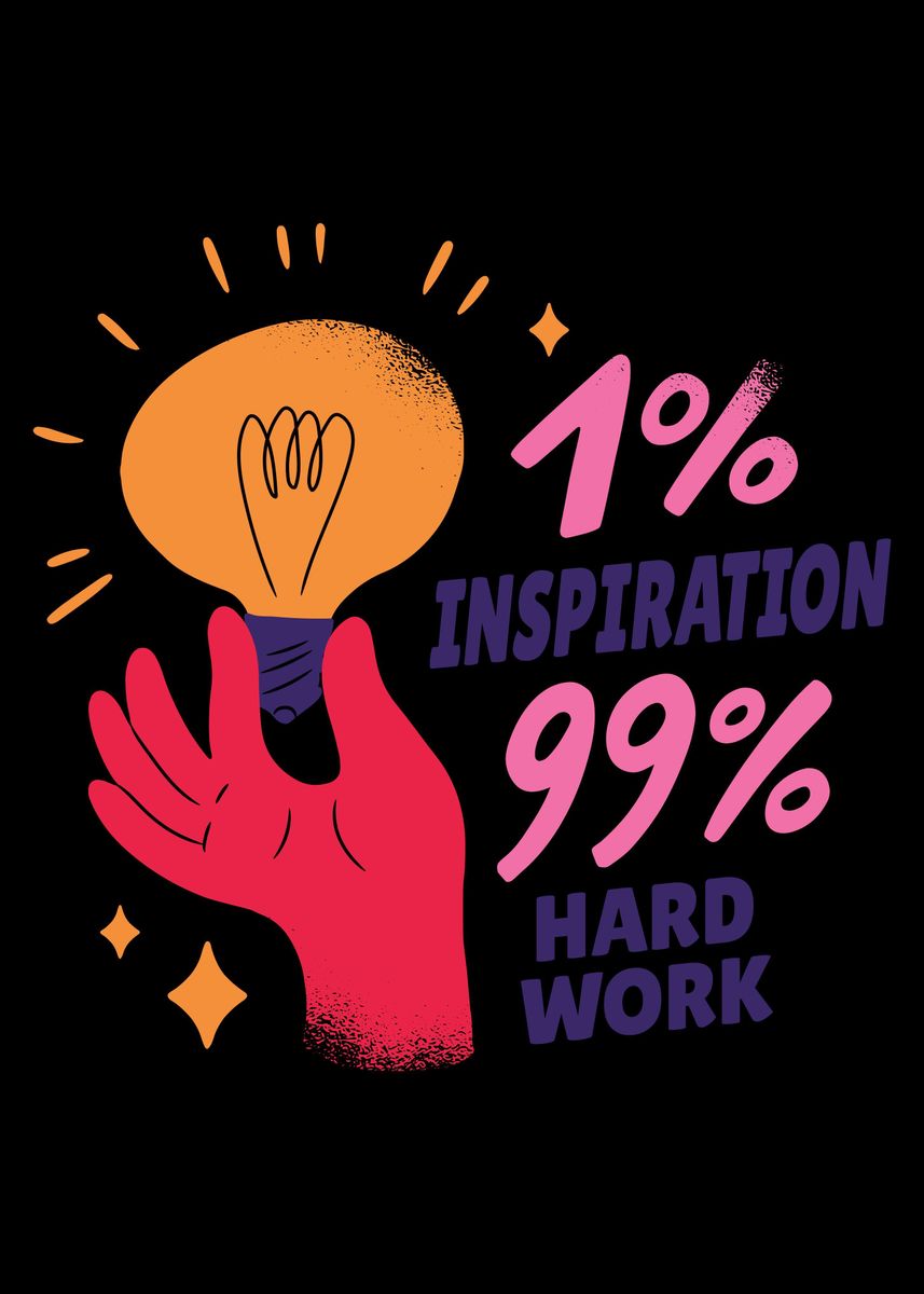 'Inspiration and Hard Work' Poster, picture, metal print, paint by Adam ...