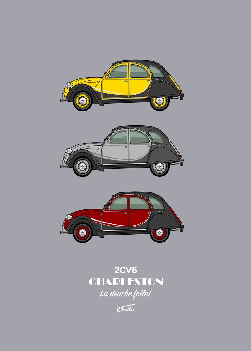 '2CV Charleston Collection' Poster, picture, metal print, paint by ...