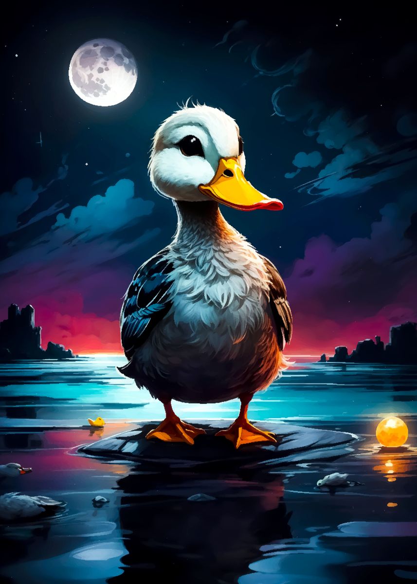 'Crazy Duck' Poster, picture, metal print, paint by Reflection Quotes ...