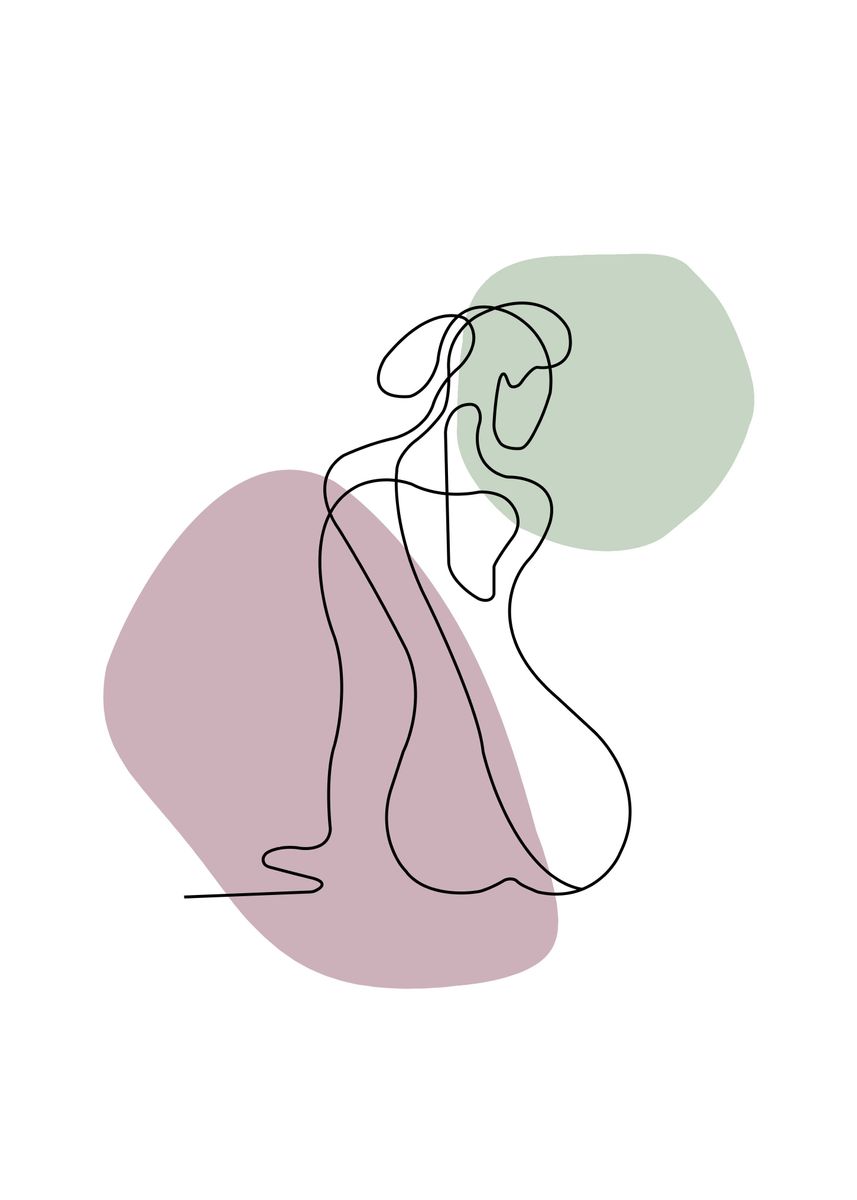 'Woman body one line' Poster, picture, metal print, paint by Hristiyana ...