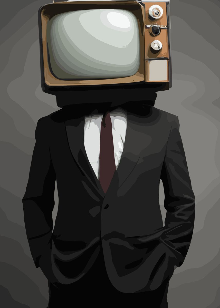 'Suit Tube TV Man' Poster, picture, metal print, paint by maxdesign ...