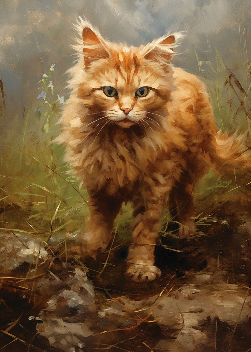 'Cat Painting' Poster, picture, metal print, paint by Sabiqul Fahmi ...