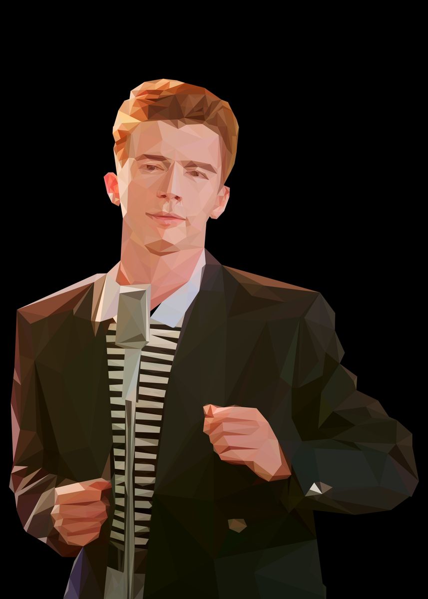 'Rick roll meme' Poster, picture, metal print, paint by Lowpoly Posters ...