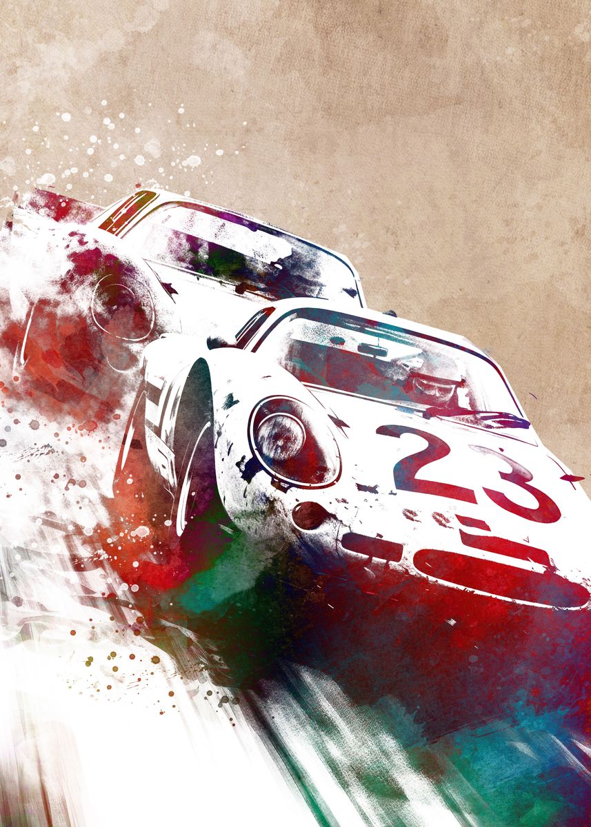 'Cars racing' Poster, picture, metal print, paint by JBJart Justyna ...