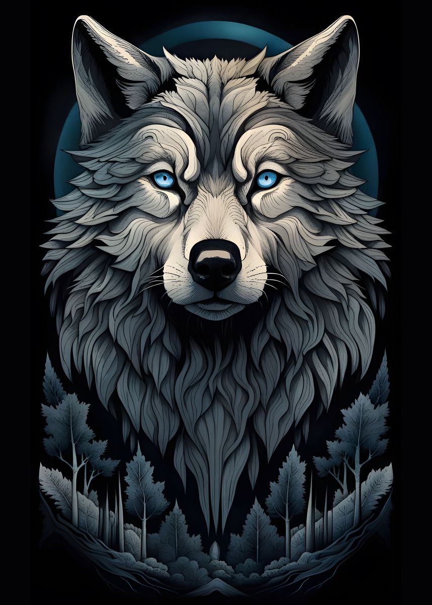 'Dark Fantasy Wolf' Poster, picture, metal print, paint by FlyingBlade ...