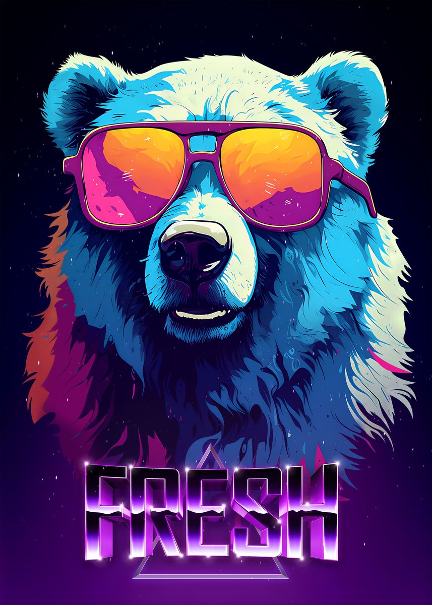 'Cool Polar Bear Fresh' Poster, picture, metal print, paint by Juka ...