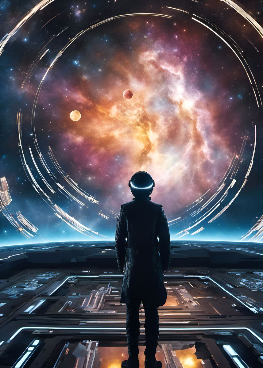 'Cosmic Nexus Futurustic Fusion' Poster, picture, metal print, paint by ...